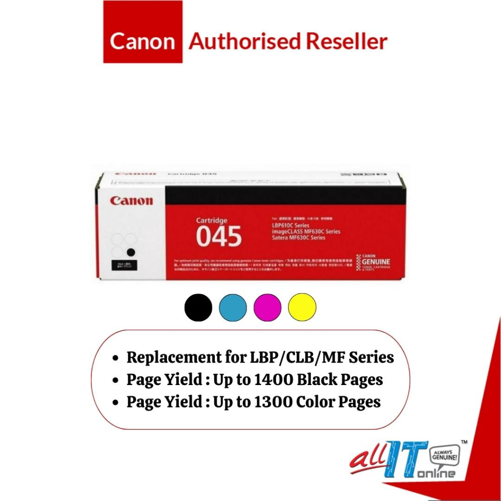 Canon 045 / 045H (Black/Cyan/Magenta/Yellow) Toner Cartridge | Shopee Malaysia