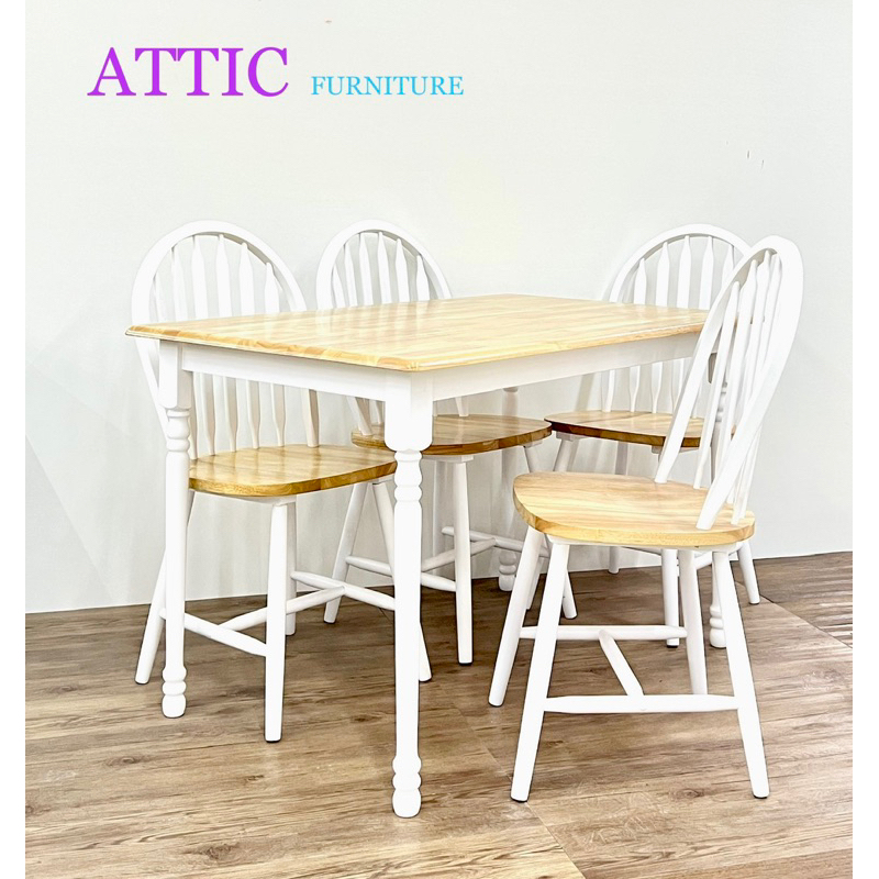 Dining Set/Kerusi Makan set/Solid Wood Dining Set 1x4/ATTIC FURNITURE ...
