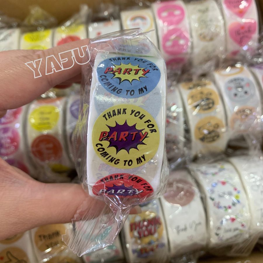 【YAJU!】Thank You & Handmake Sticker 25MM Label Seal Love Terima Kasih ...