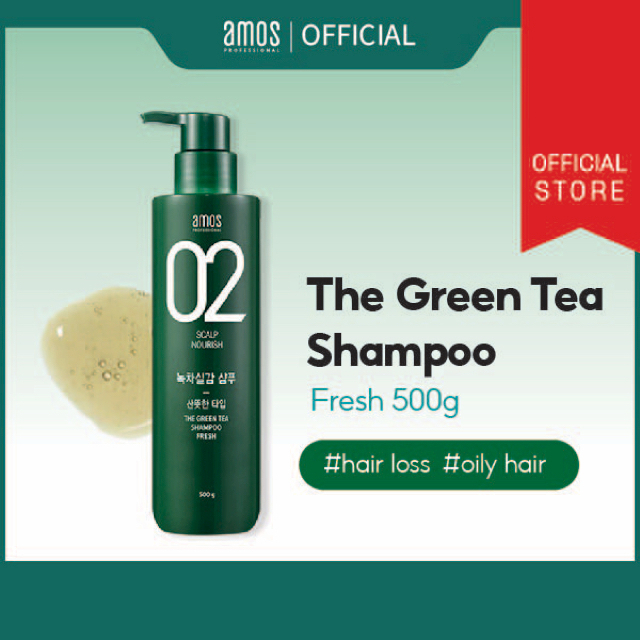 AMOS PROFESSIONAL The Greentea Shampoo hair loss Refresh 500ml | Shopee ...