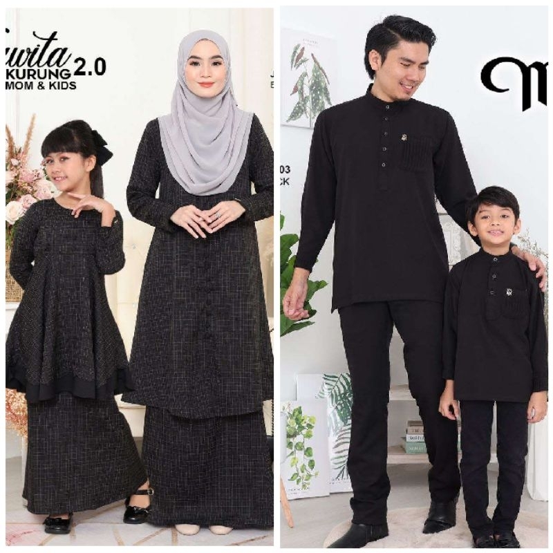 FAMILY SET SEDONDON / KURUNG JUWITA & KURTA MUAZ IBU AYAH DAN ANAK ...