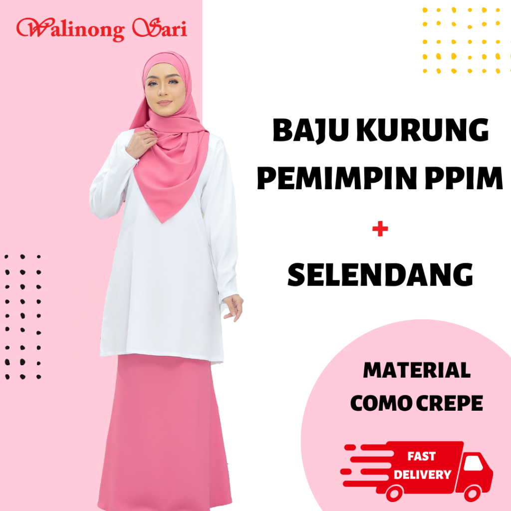 Set Baju Kurung Puteri Islam Pemimpin Sepasang + Selendang | Shopee ...