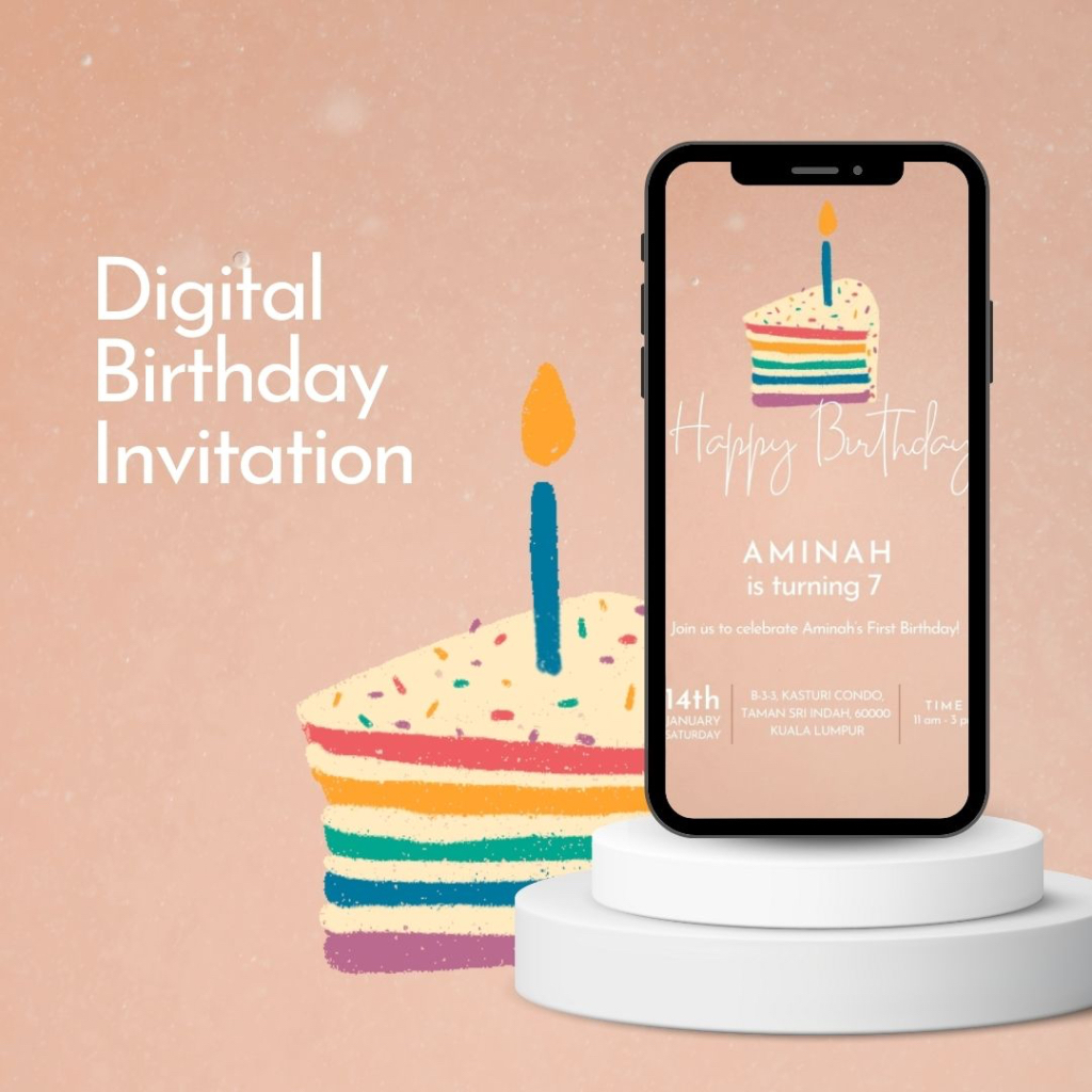 Kad Birthday Digital / Digital Birthday Card / Birthday Party ...