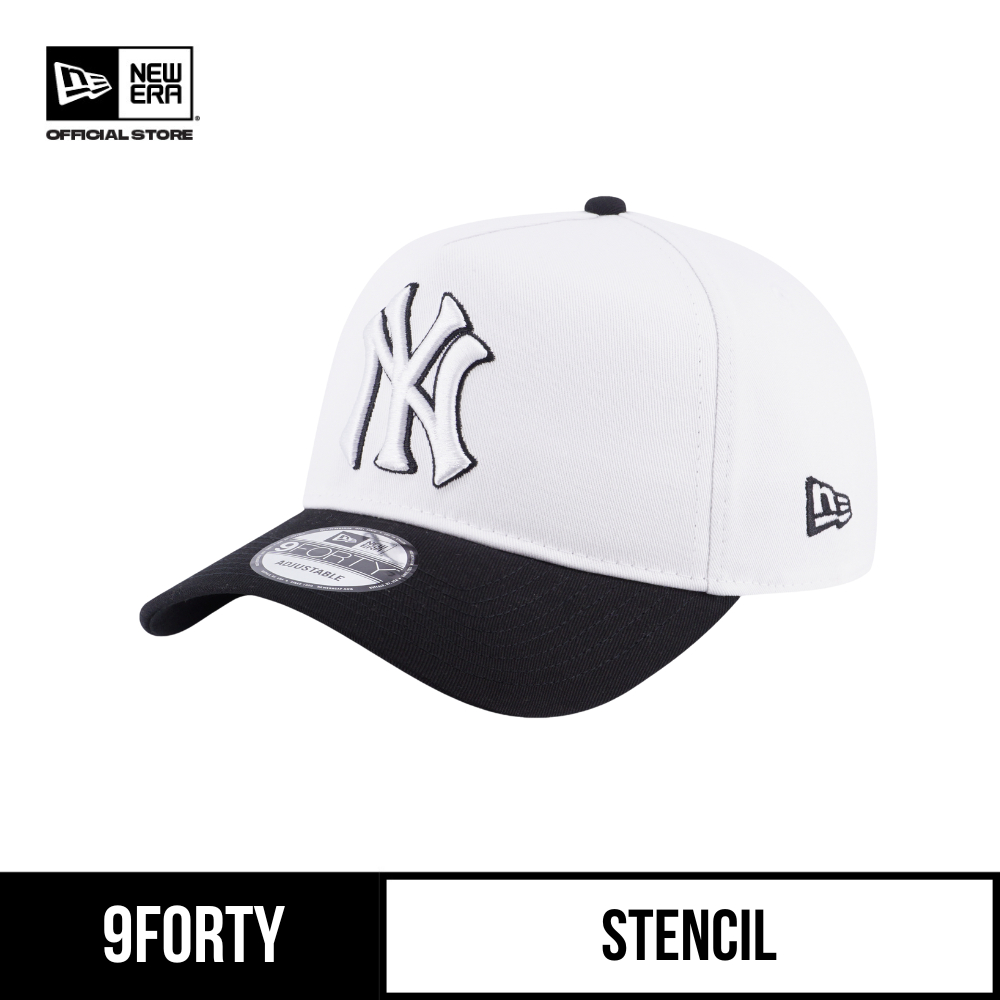 New Era 9FORTY A-Frame New York Yankees Stencil White Adjustable Cap ...