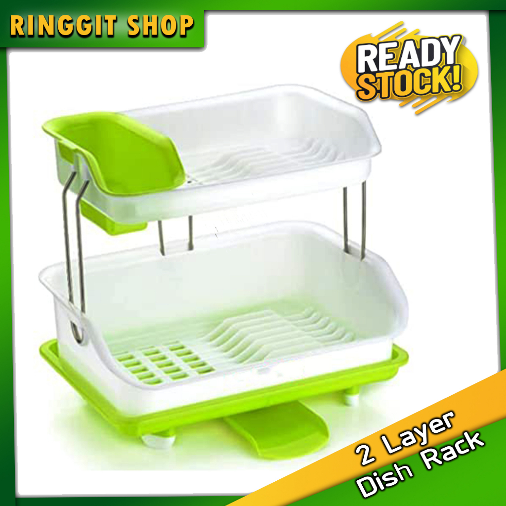 Ringgit Shop Multipurpose 2 Layer Dish Rack Dish Storage Rak Pinggan ...