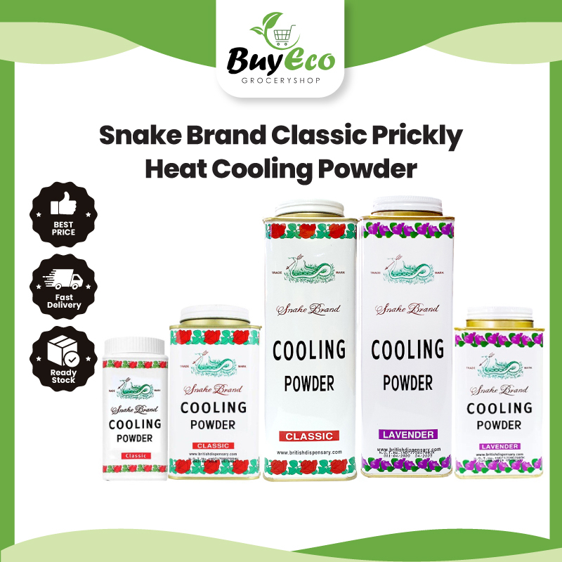 Snake Brand Classic Prickly Heat Cooling Powder 50g / 150g / 300g Body ...