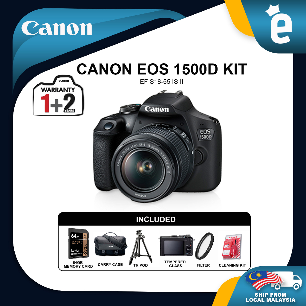 Canon EOS 1500D EF S18-55 IS II Canon 1500D with 18-55mm lens | Shopee Malaysia