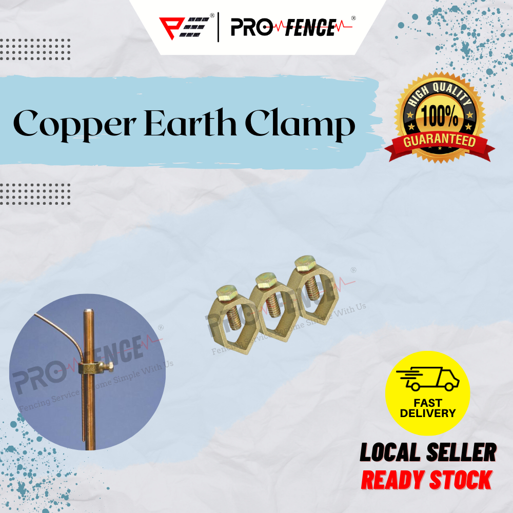 Pro Fence Copper Earth Clamp Electric Fence Grounding Pagar Elektrik ...