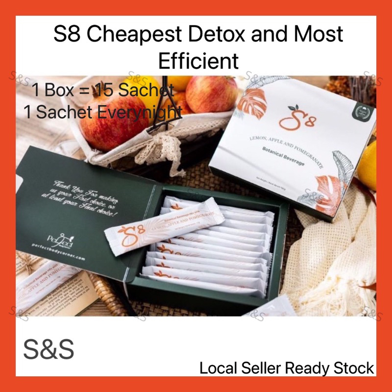 S&S 100% Original S8 Detox Fibre Drink 瘦身排毒喝出苗条身材 (15sachets/box ...
