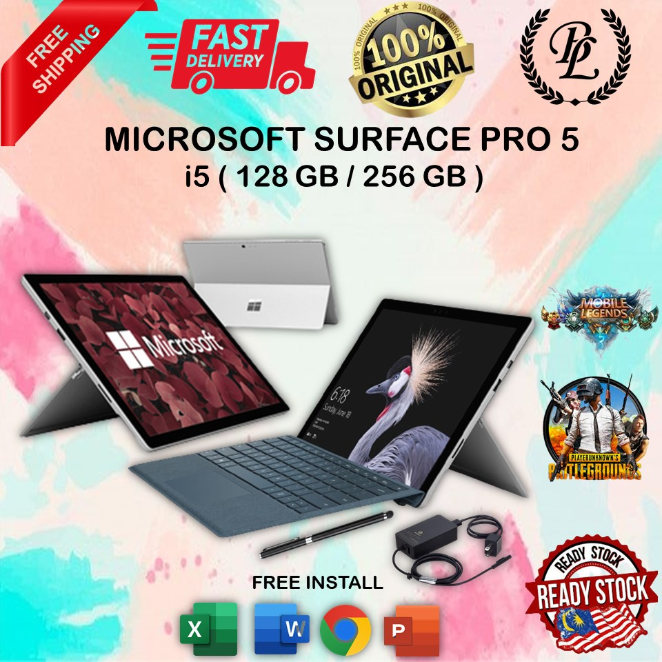 READY STOCK 100% ORIGINAL MICROSOFT SURFACE PRO 5 I5 ( 128 GB / 256 GB ...