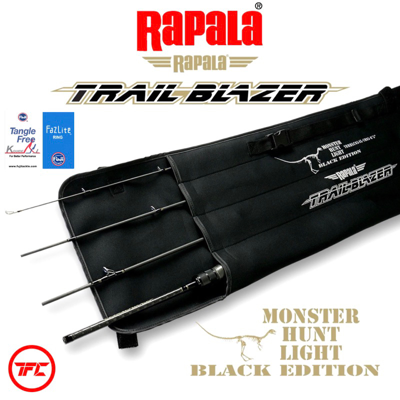 RAPALA Trail Blazer Monster Hunt Light Black Edition Travel Baitcasting ...