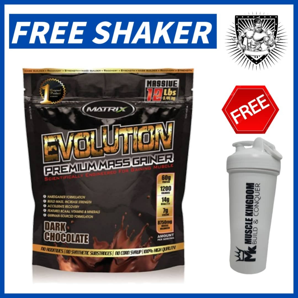 Matrix Evolution Premium Mass Gainer 12 lbs/5.4 kg (Free Shaker ...