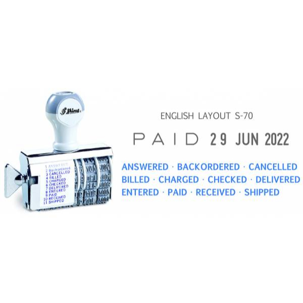 Shiny S-70 Office Phrases Date Stamp, Die Plate Stamp English Layout ...