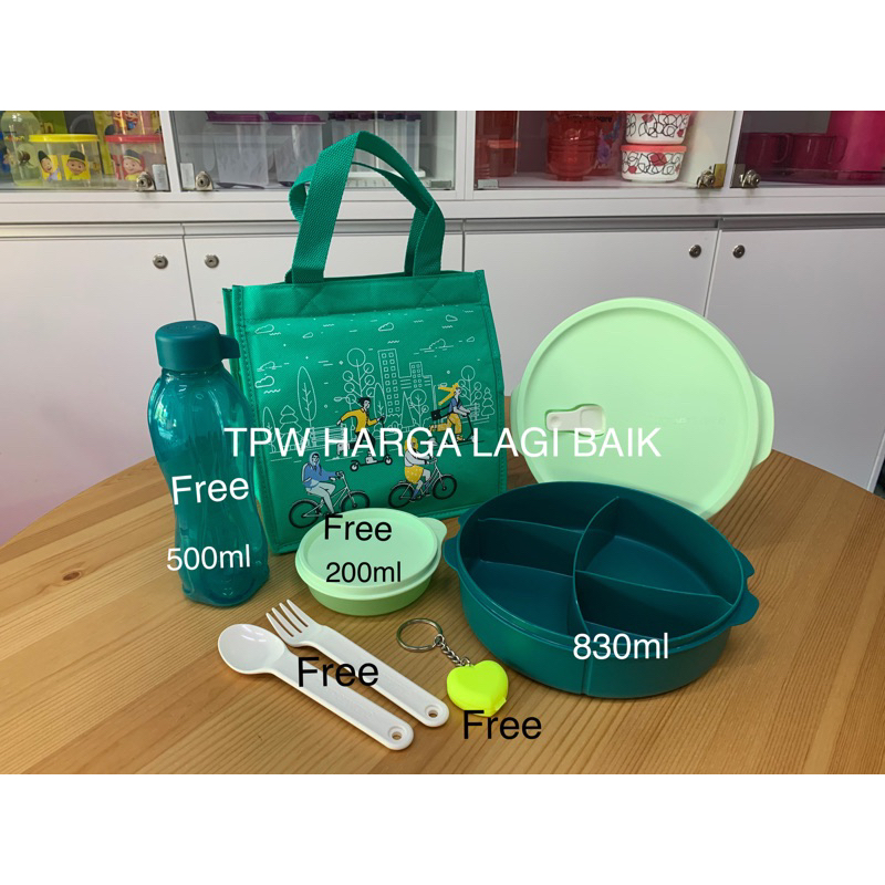 Tupperware Fit To Go Lunch Set with Bag / Twin Duo Lunch Set / Bekal ...