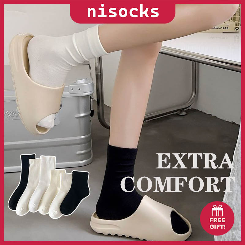 [READY STOCK]1 Pair Women Plain Sock SUPER Comfort Soft White/Milk ...