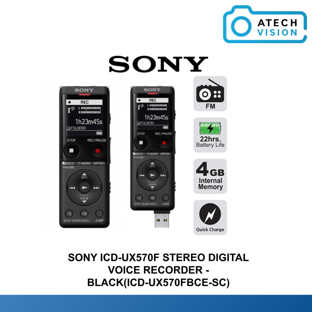 Sony ICD-UX570F Digital Voice Recorder UX Series | Shopee Malaysia
