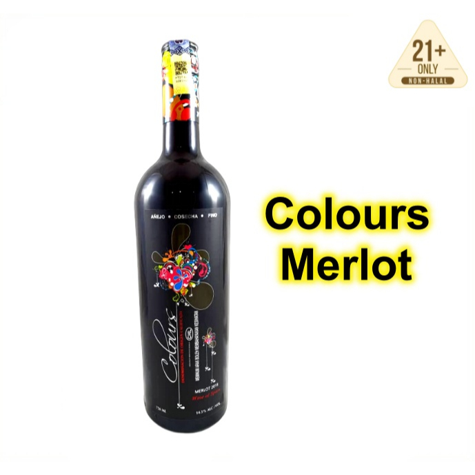 Colours Merlot Spain Red Wine With Secure Wrapping (750ml) | Shopee ...
