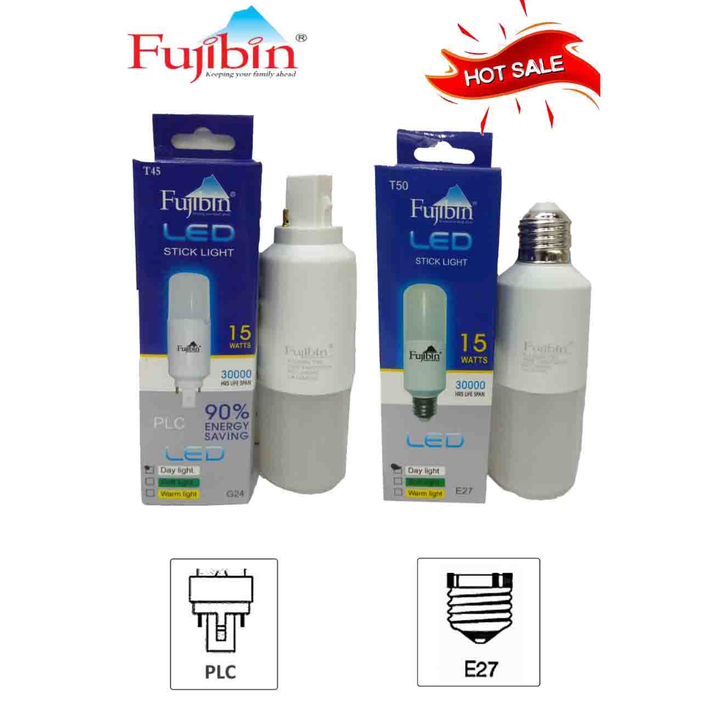 FUJIBIN STICK-LED 12W/15W Stick Light #Bulb E27/PLC (Daylight/Softlight ...