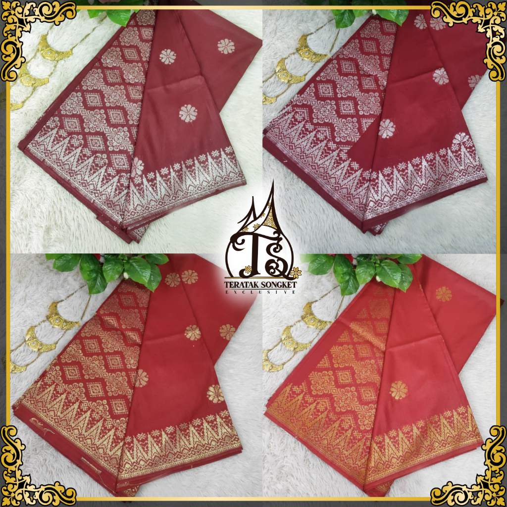 Songket Bunga Tabur Sepasang 4.25meter (MERAH) | Shopee Malaysia