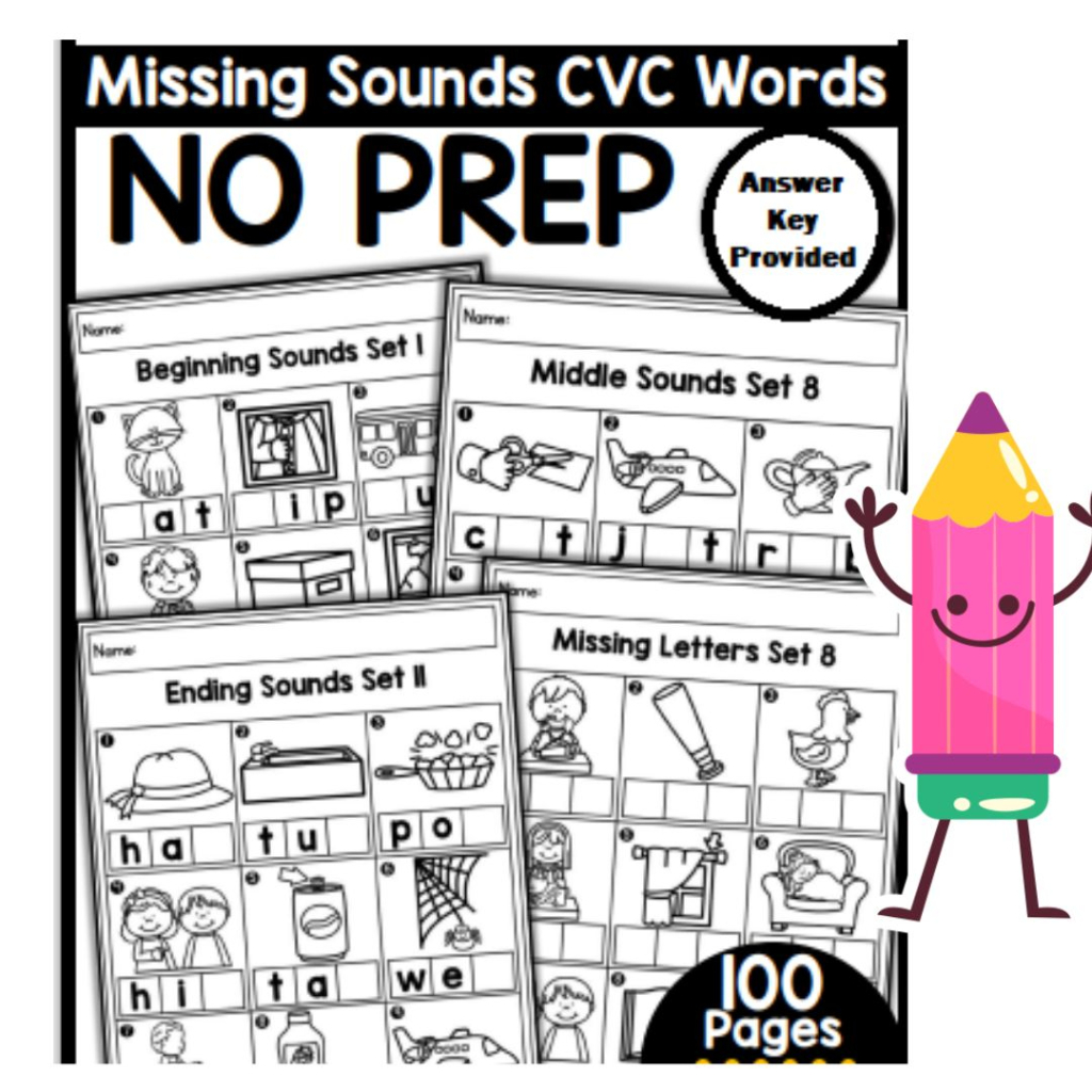 487 Missing Sound CVC Words (PDF) Kindergarten English worksheet ...