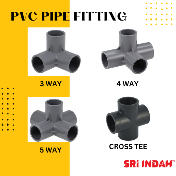[READY STOCK] PEMASANGAN PAIP PVC , PVC PIPE FITTING – 3 WAY, 4 WAY, 5 WAYS, CROSS TEE,( 1” , ¾ ...