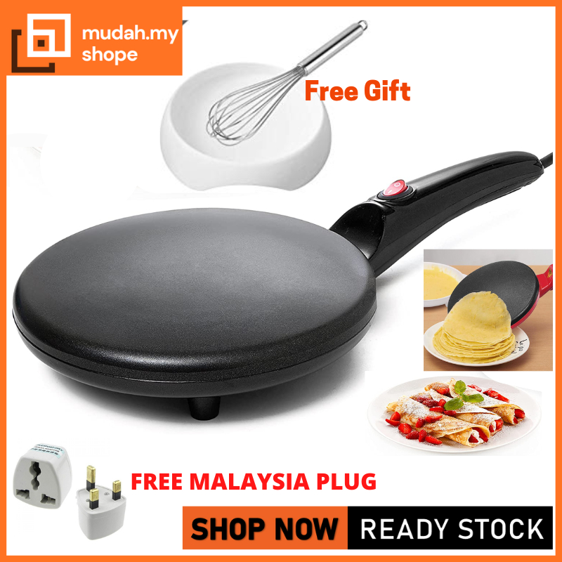 Kuali Leper Pancake Lempeng Roti Jala Electric Crepe Maker Baking Pan ...