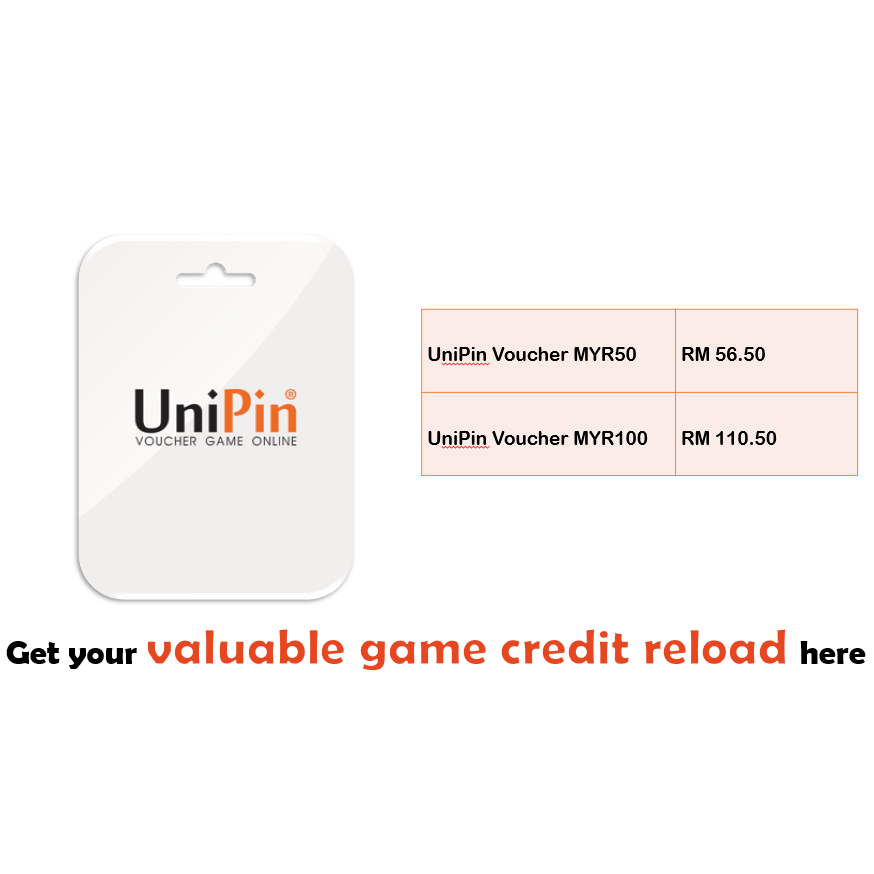 UniPin Vouchers Reload (MY) 2 | Shopee Malaysia