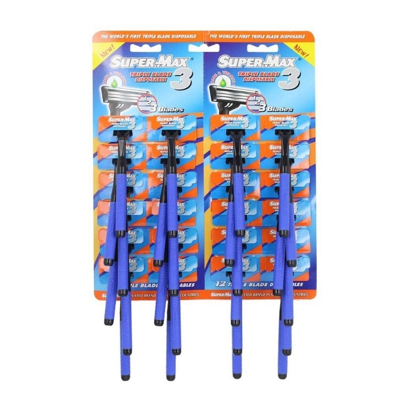 Supermax 3 Triple Blades Disposable Razor (1's) | Shopee Malaysia