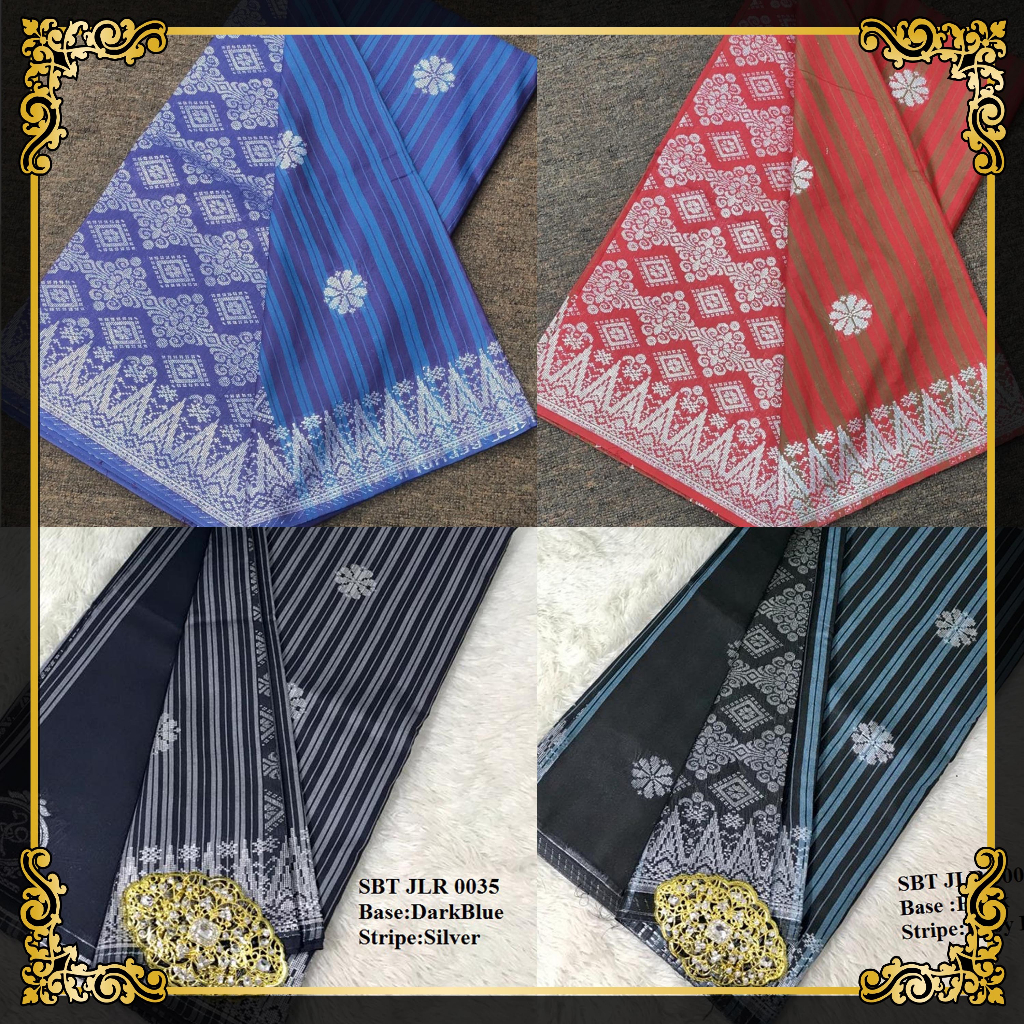 Songket Bunga Tabur Jalur sepasang 4.25 meter (Dark Color) | Shopee ...