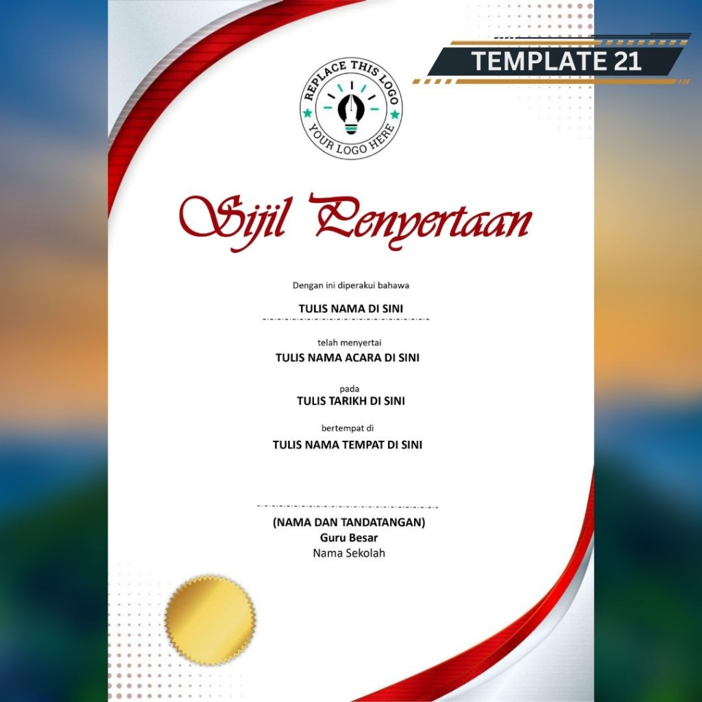 [Powerpoint] Template Sijil Certificate Template Editable Powerpoint ...