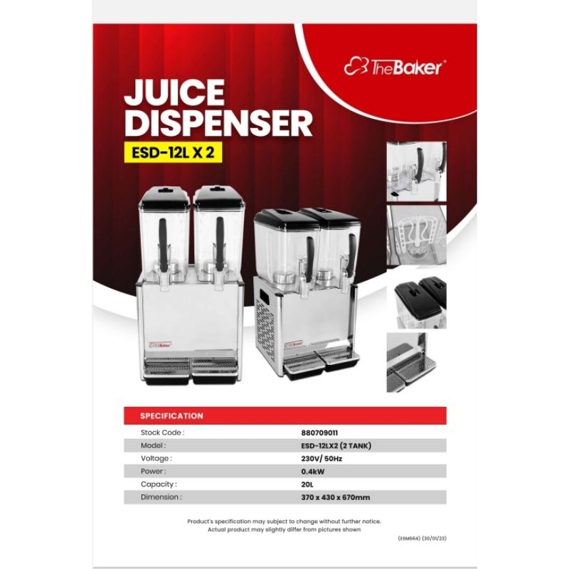 JUICE DISPENSER ESD-12LX2(2 TANK) /ESD-12LX3 (3 TANK) | Shopee Malaysia
