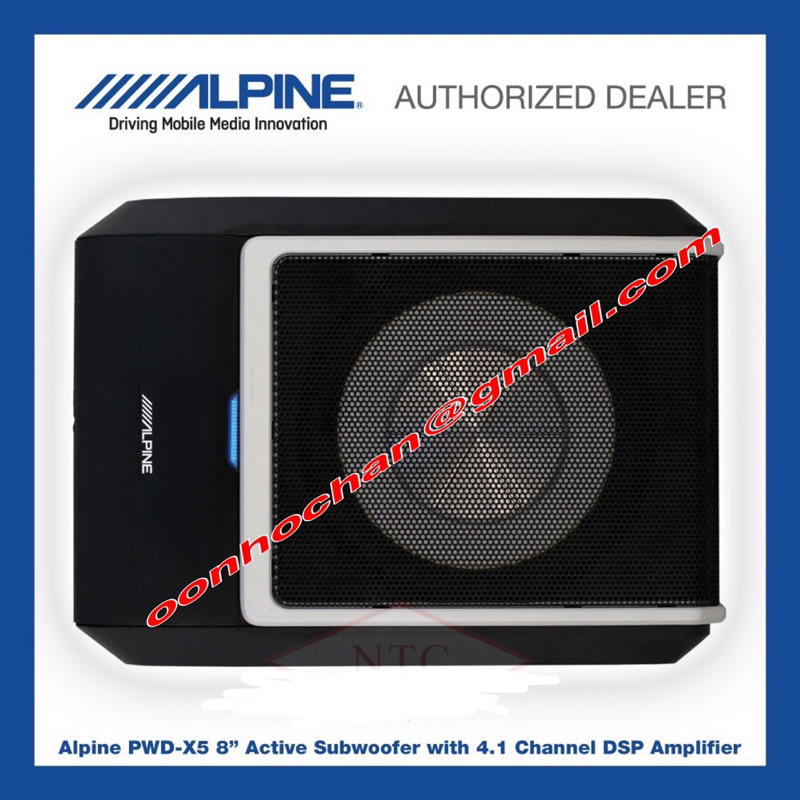 ALPINE CAR AUDIO PWD-X5 ALL-IN-ONE COMPACT 8 INCH ACT SUBWOOFER WITH 4. ...