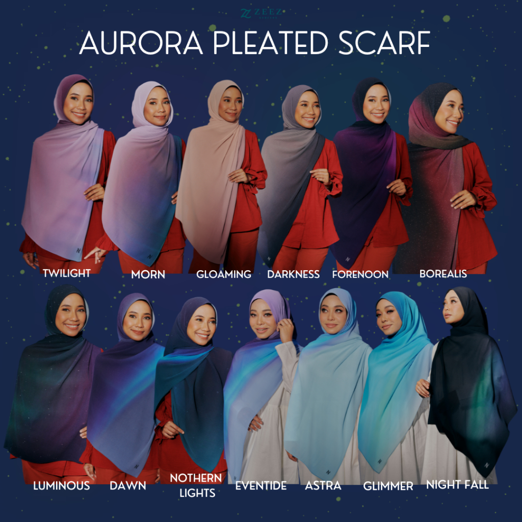 Aurora Pleated Scarf Limited Edition | Shopee Malaysia