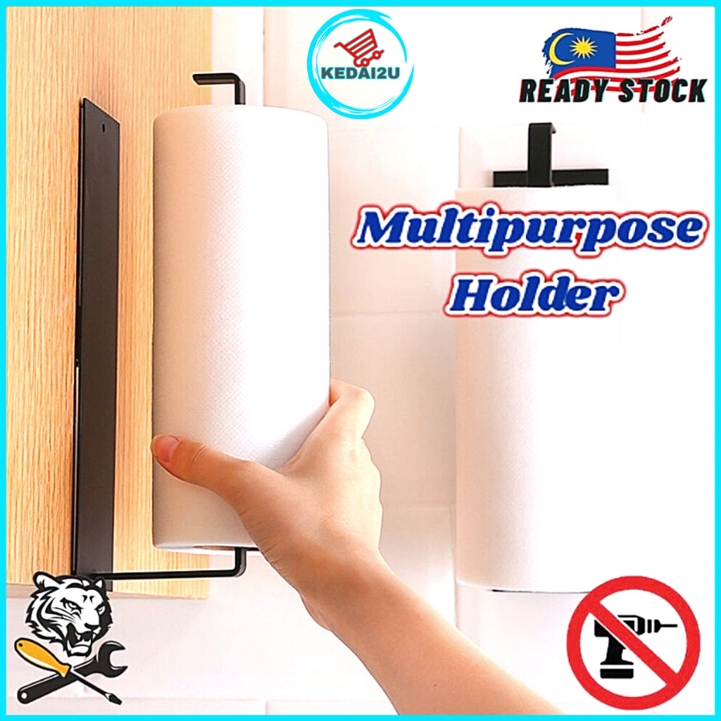 HEAVY DUTY Kitchen Tissue Rack Paper Hanger Rack Holder Cupboard Towel ...