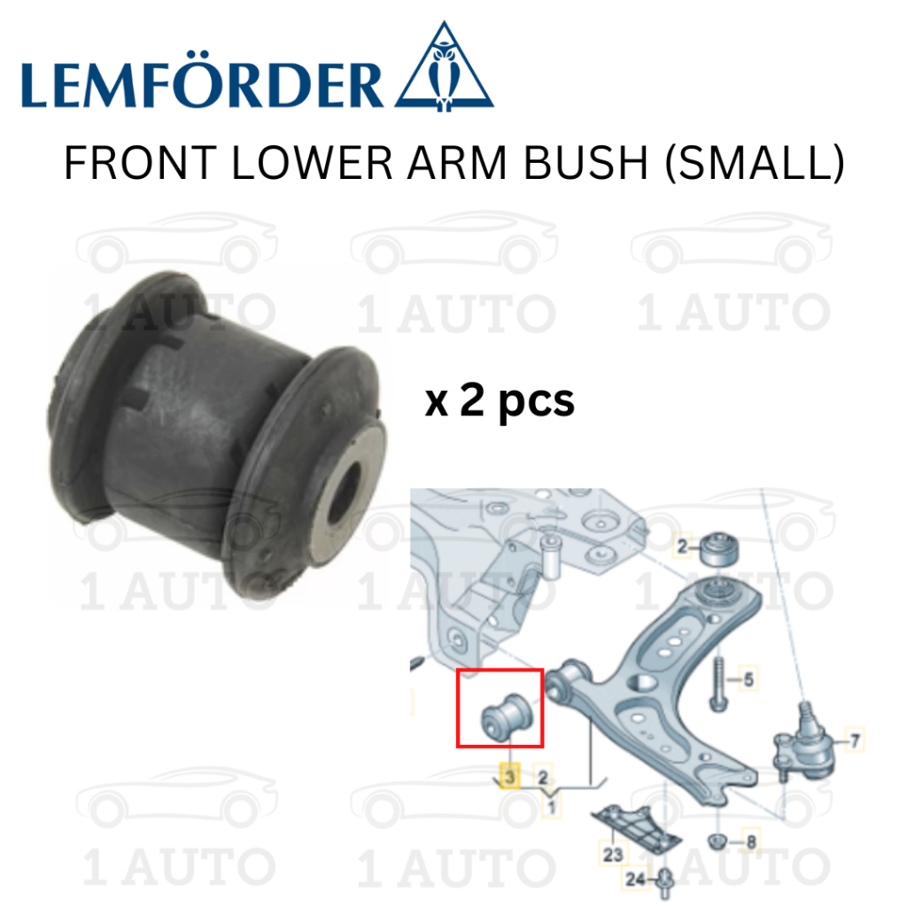 LEMFORDER GERMANY FRONT LOWER ARM BUSH (SMALL) 2pcs VW GOLF mk7 PASSAT ...