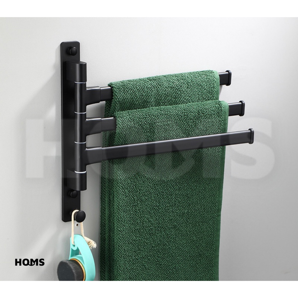 HOMS Kitchen Rag Bar Dishcloth Holder Matte Black Towel Hanger Dapur ...