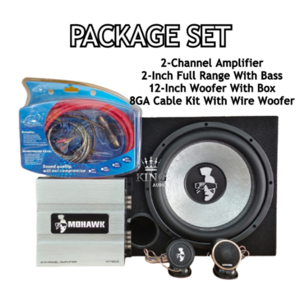 MOHAWK PACKAGE SET Car 2-Channel AMPLIFIER , MOHAWK 2" FullRange With ...