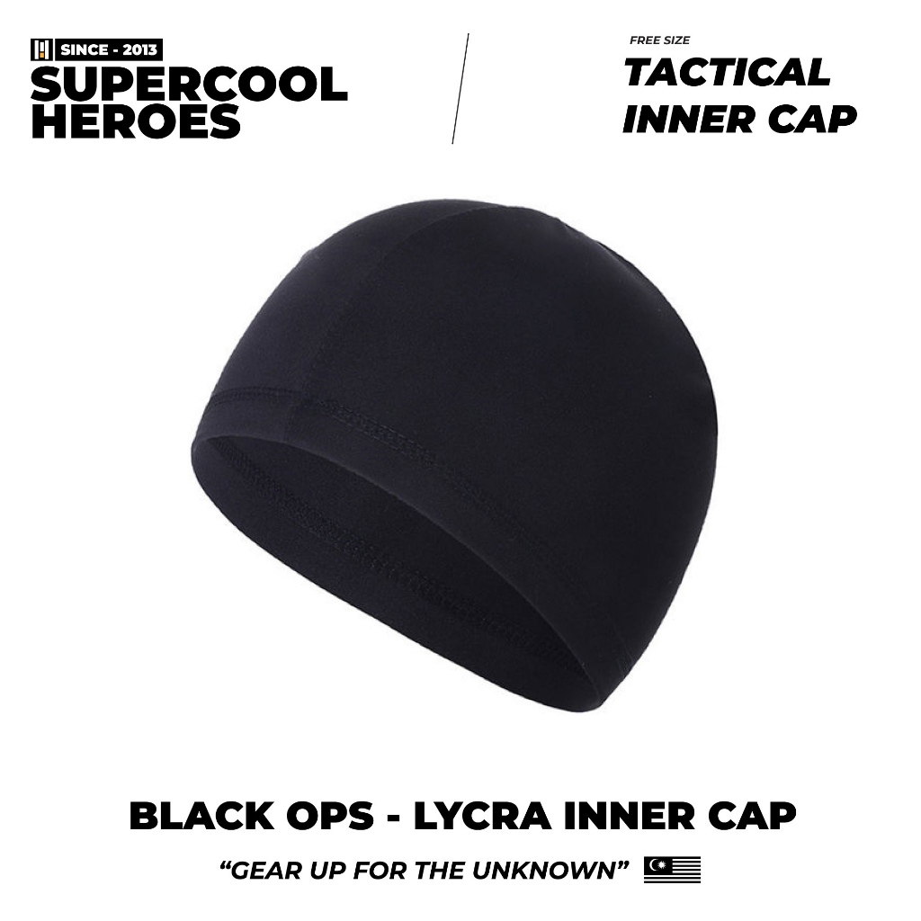 SCH Tactical Cap Black Ops - Lycra Inner Cap PDRM Combat Special Force ...