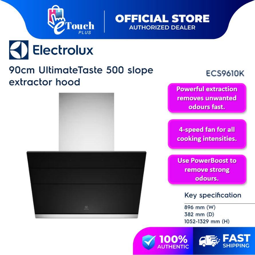 Eelctrolux 90cm UltimateTaste 500 slope extractor hood [ ECS9610K ...