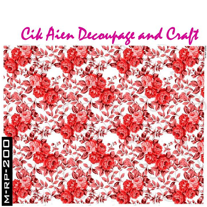 SuNi Art and Craft Decoupage Rice Paper Red Floral Series 1 pcs only A3 ...