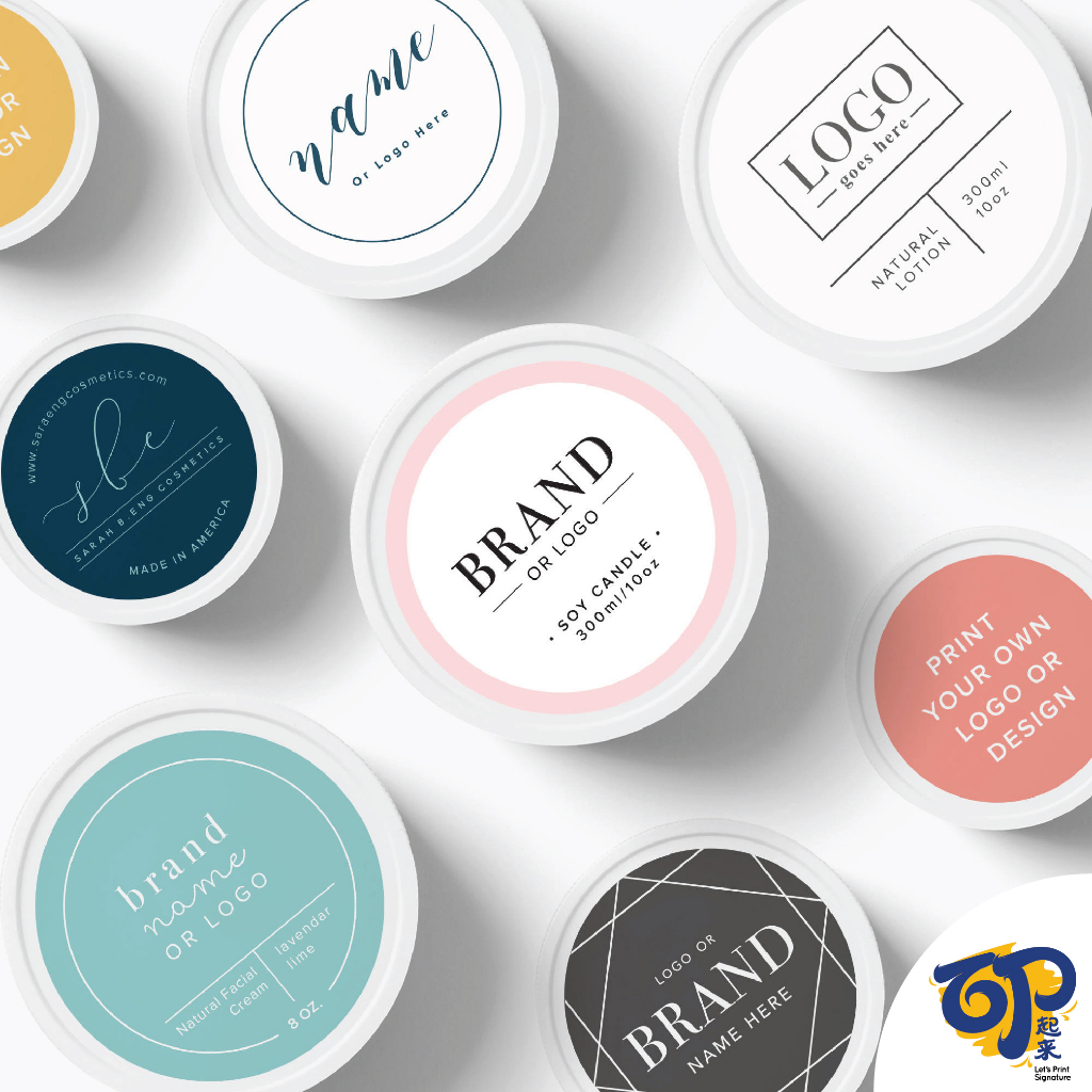 Custom Sticker Logo Printing Label Own Design | Cetak Custom Round ...
