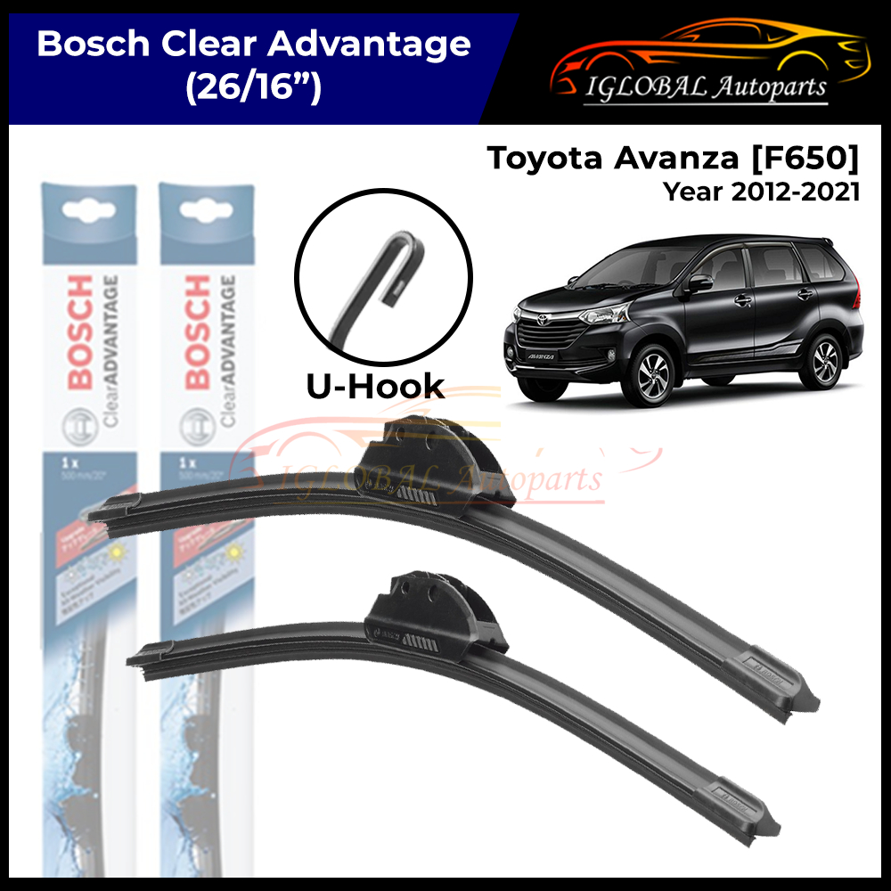 Toyota Avanza [F650] Year 2012-2021 Windshield Wiper Bosch Clear Advantage Set (20/16") | Shopee ...