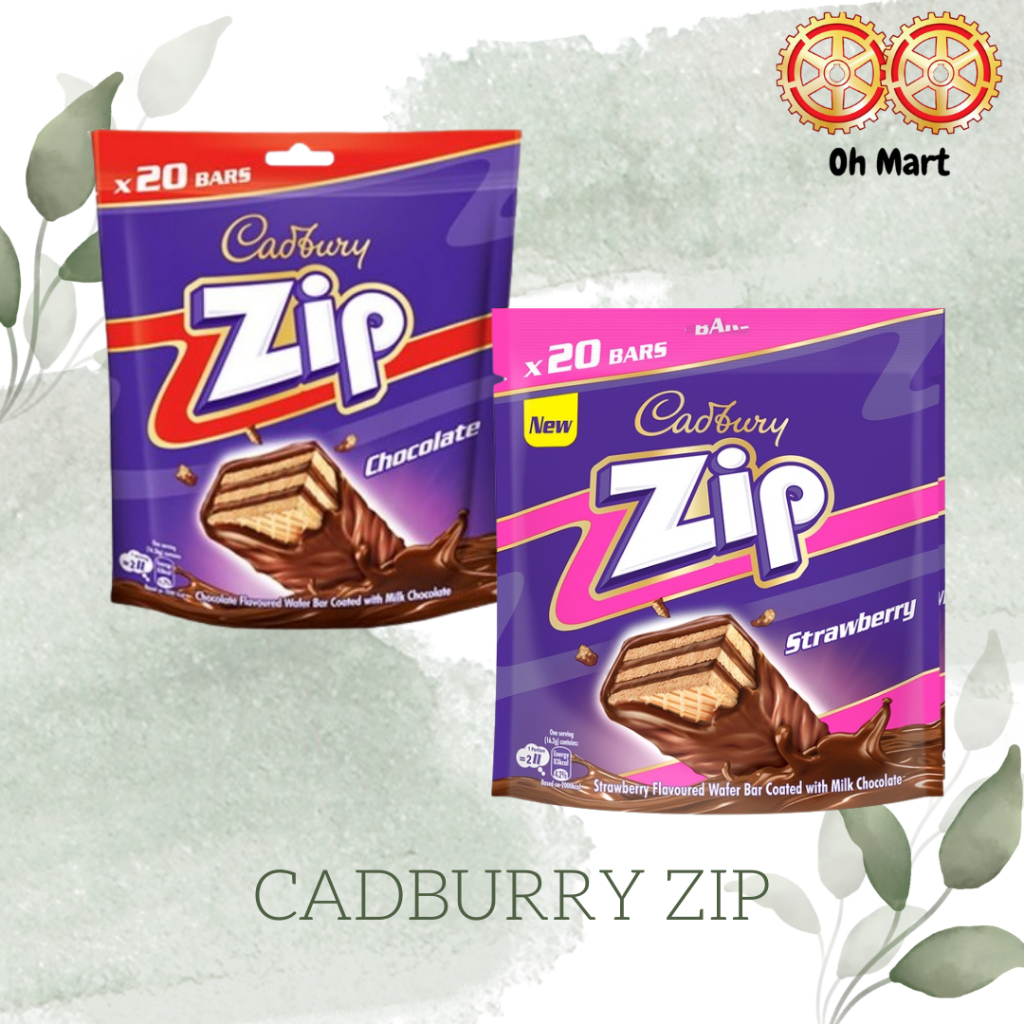 Cadbury Zip Chocolate/Strawberry Wafer Bar -16.2 g x20 bars | Shopee ...