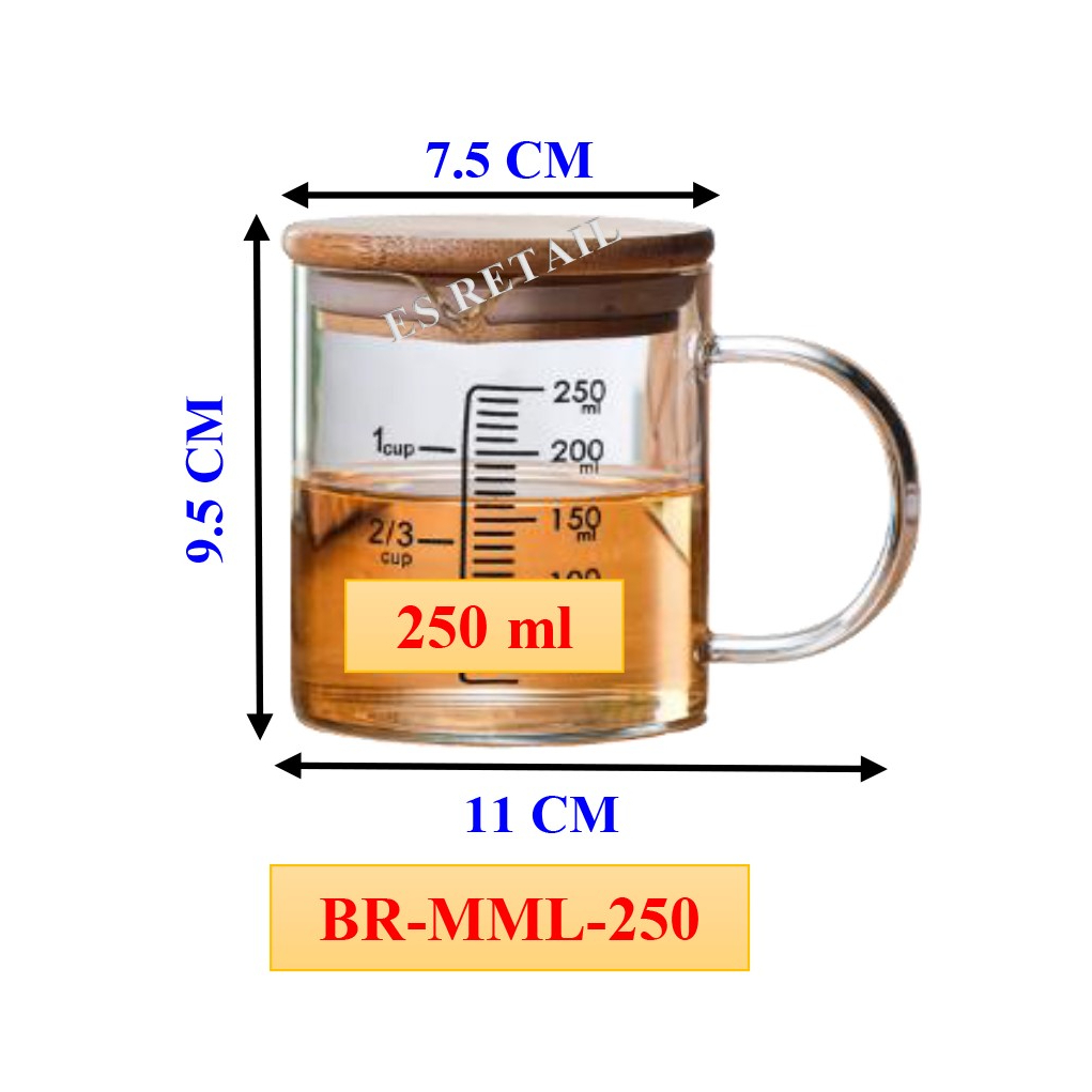 Measurement glass mug Borosilicate measurement mug Glass cup ...