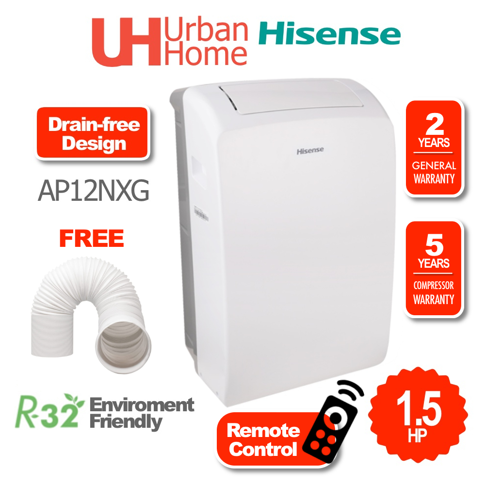 Hisense Portable AirCond R32 Air Conditioner ( 1.5HP / 1.0HP ) AP12NXG ...