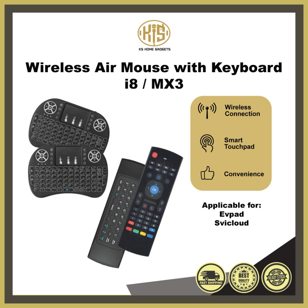 KEYBOARD AIR MOUSE MINI WIRELESS BACKLIT TOUCHPAD KEYBOARD MOUSE KEYPAD ...