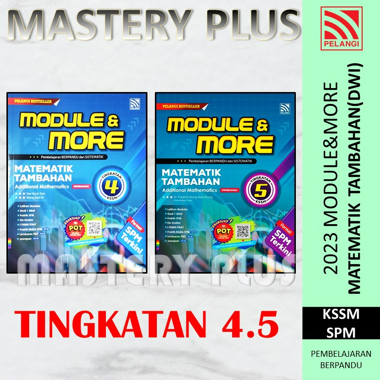 BUKU AKTIVITI 2023 : MODULE&MORE MATEMATIK TAMBAHAN TINGKATAN 4.5 ...
