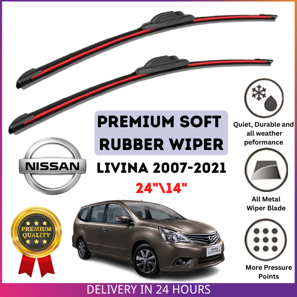 Nissan Grand Livina 2007 2021 Premium Soft Rubber Wiper Blade 2pcs Set