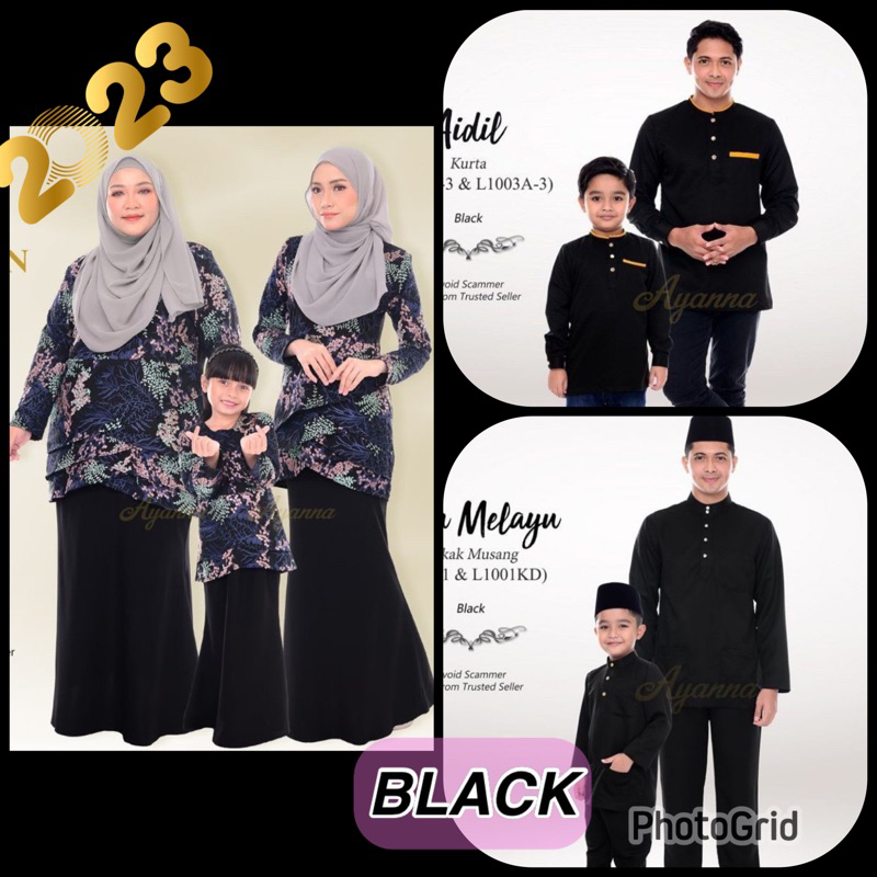 BAJU RAYA TEMA SEDONDON WARNA HITAM | Shopee Malaysia