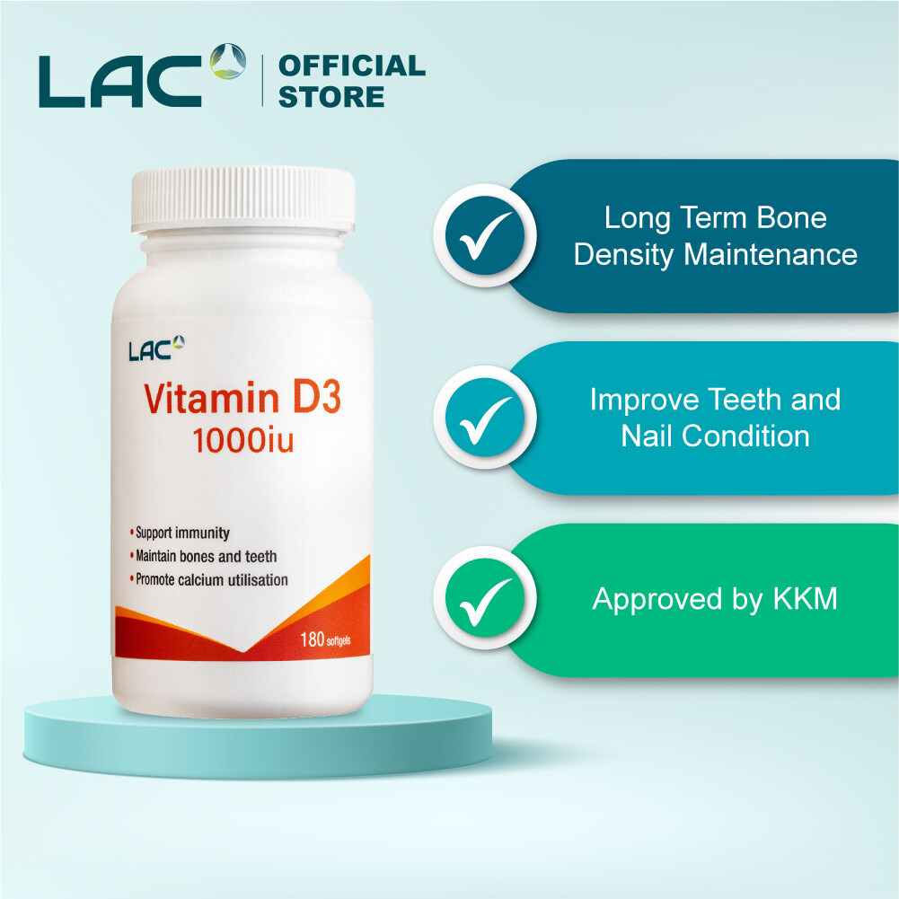 LAC Vitamin D3 1000iu (180 Softgels) | Shopee Malaysia